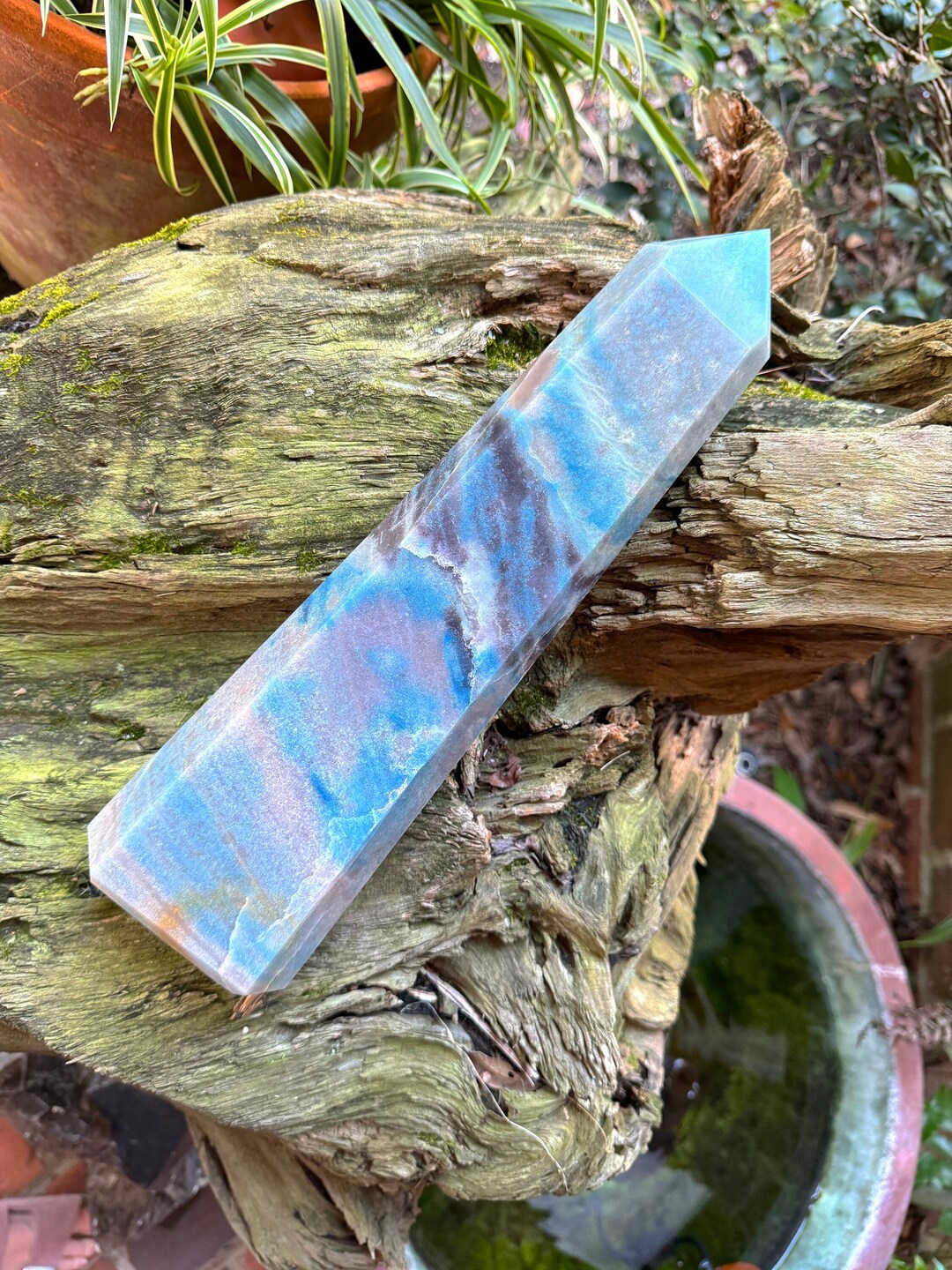 Large Trolleite With Lazulite Polished Point From Brazil 2.48kg 5lb 4 ...