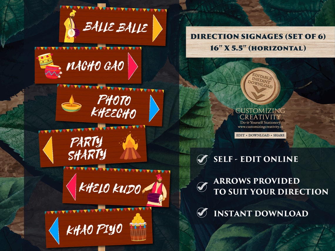 Buy Jaggo Signs as Desi Welcome Sign Punjabi Jago Direction Signs ...