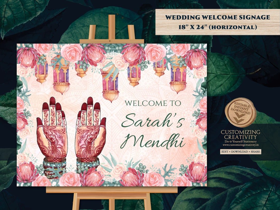 Mehendi Welcome Sign as Mehendi Signs, Mehndi Welcome Signs & Mehndi ...