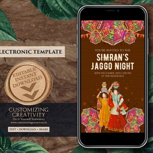 Punjabi Jago Invitation Digital as Jago Invites, Jaggo Cards & Jaggo ...