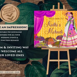 Mendhi Signs, Mehndi Sign Welcome & Mendhi Decor Sign Umbrella, Mehndi ...