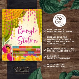 Bangle Station Signs Bindi Bar Signs, Mehndi Decor as Indian Wedding ...