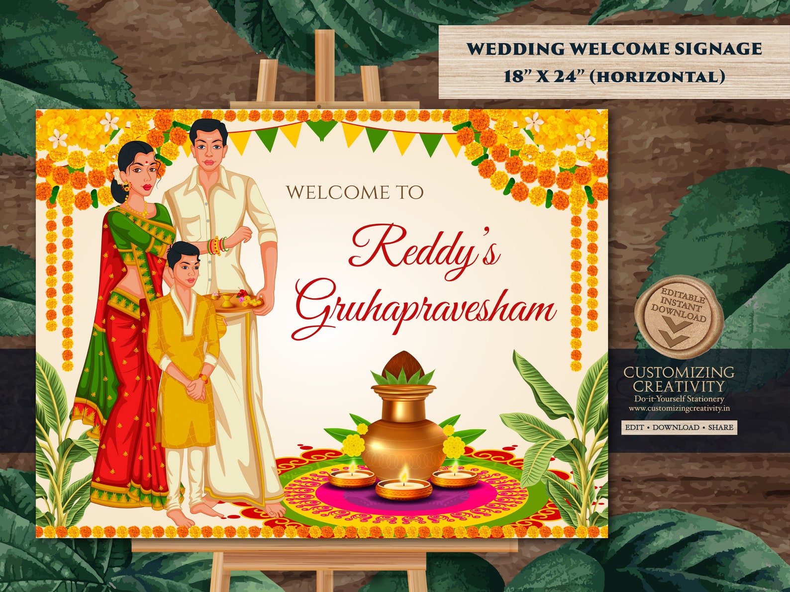 Gruhapravesam Poster & Grihapravesh Sign Gruhapravesham Sign - Etsy