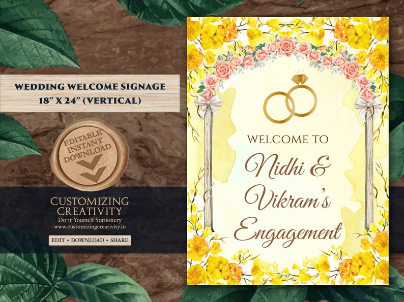 Engagement Welcome Sign & Roka Signs Rokha Signs as Welcome - Etsy
