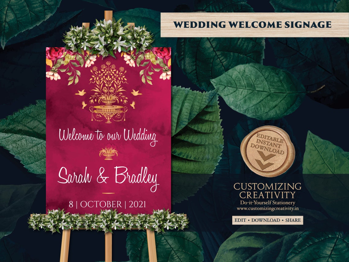 Jewel Tone Welcome Signs as Jewel Tone Decor Signages Indian - Etsy