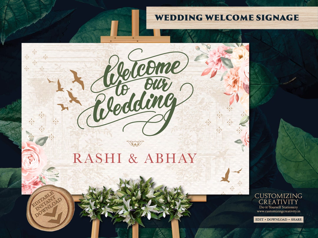 Welcome Entry Sign for Indian Welcome Signage, Pastel Welcome Sign ...
