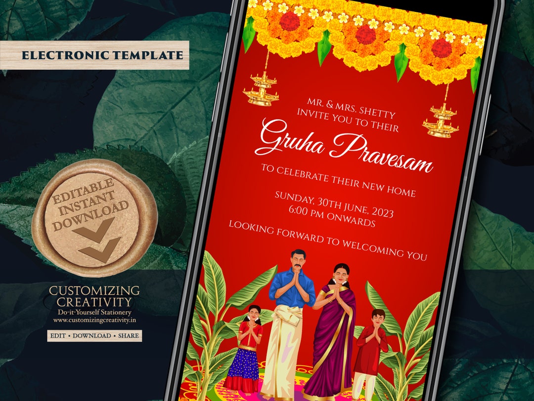 Gruhapravesam Invite & Gruha Pravesh Invite, Griha Pravesh Invitation ...