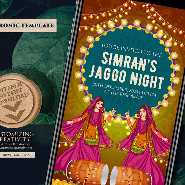 Punjabi Jago Invite - Etsy UK