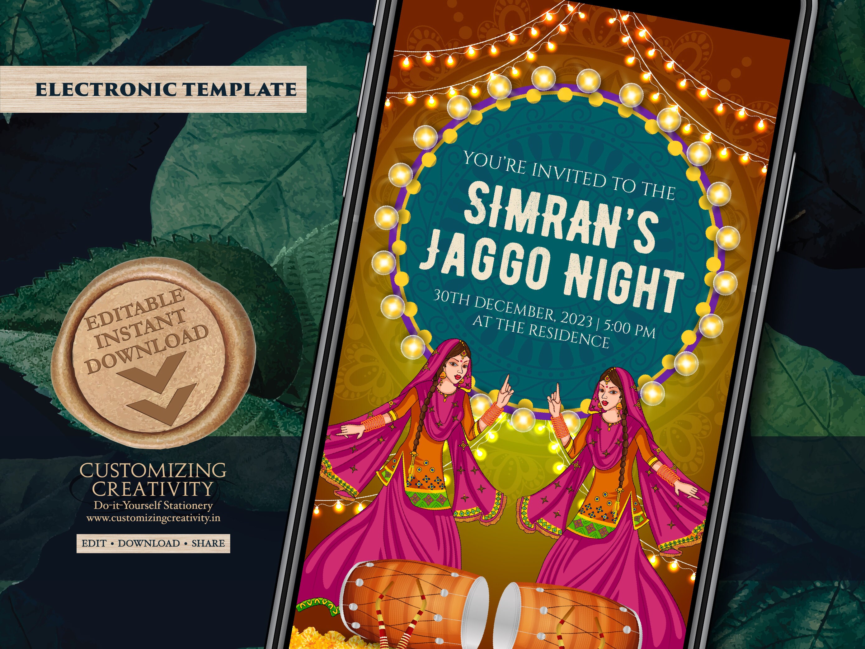 Jaggo Invitations Digital as Jaggo Invites Digital Jago Cards - Etsy UK