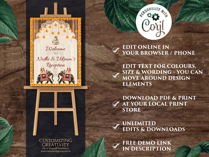 Elephant Welcome Signs as Elephant Signage Indian Wedding | Etsy