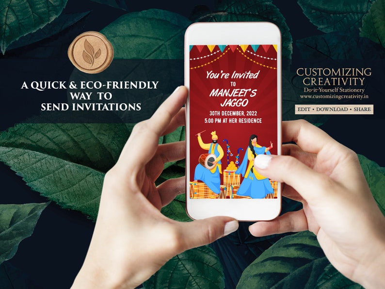 Jaggo Night Invites Punjabi Party Invitation Jago Party - Etsy