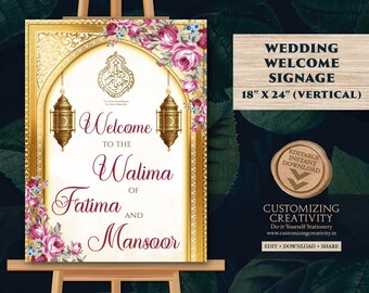 Islamic Wedding Welcome Sign Muslim Wedding Welcome Sign - Etsy