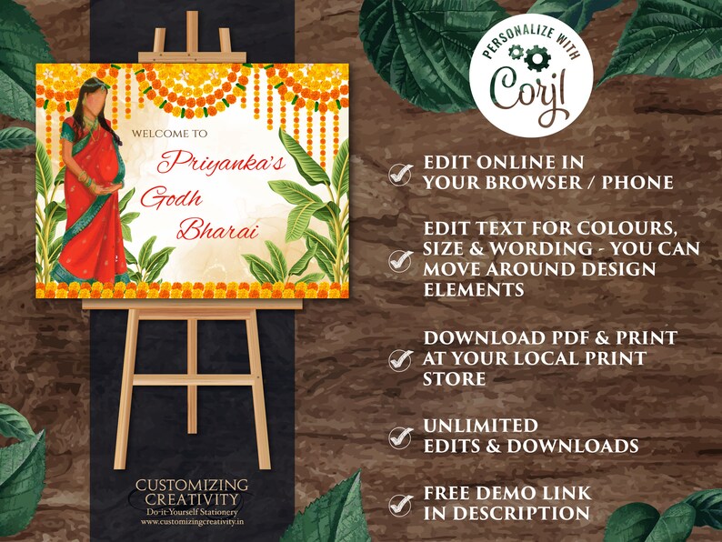 Godh Bharai Sign & Godh Bharai Welcome Sign Hindu Baby Shower - Etsy