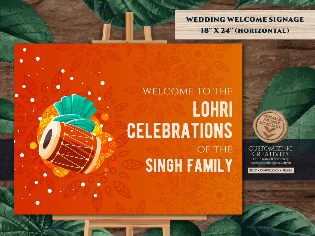 Lohri Decoration as Welcome to Lohri Sign, Lohri Party Signs as Welcome ...