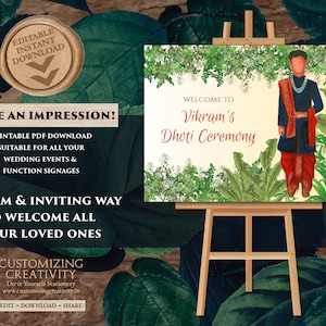 Pancha Kattu Welcome Sign as Panchalu Welcome Sign, Dhoti Function ...