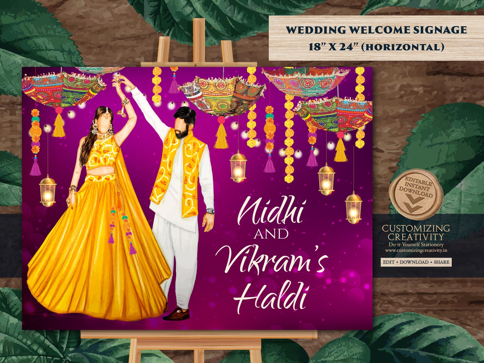 Haldi Welcome Signs as Wedding Haldi Signs Haldi Decoration - Etsy