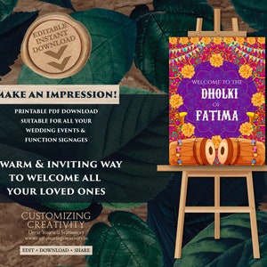 Dholki Decorations & Dholki Welcome Signs, Muslim Dholki Signs as ...