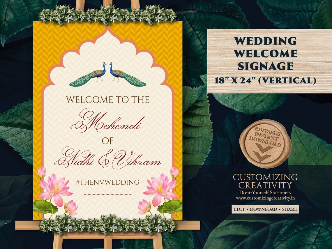 Buy Mehndi Signs for Indian Welcome Sign Henna Signs for Indian Online ...