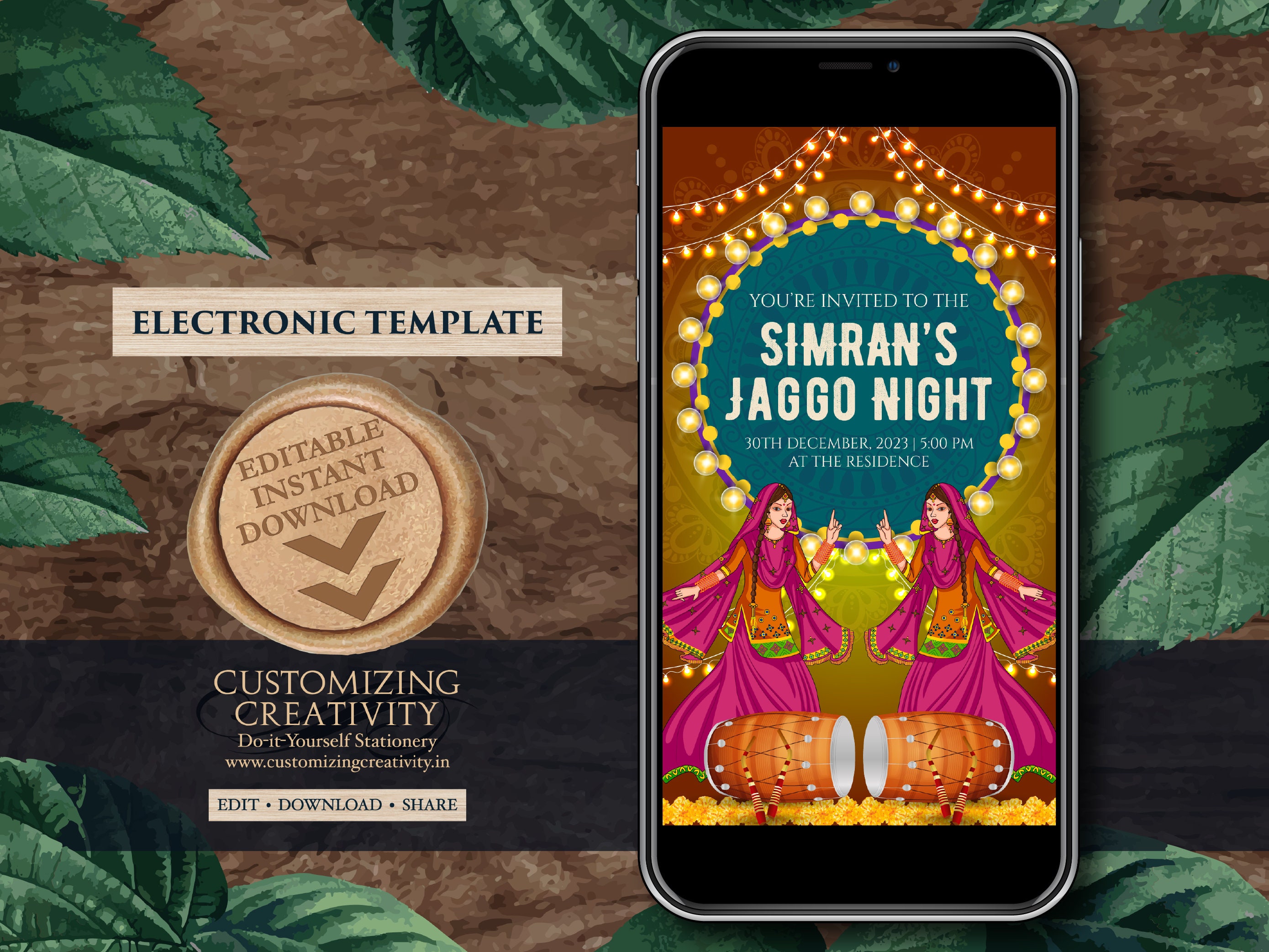 Jaggo Invitations Digital as Jaggo Invites Digital Jago Cards - Etsy UK