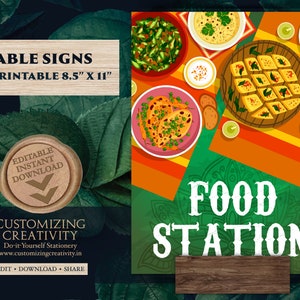 Desi Food Station Sign Indian Wedding Decor Mehndi Station - Etsy