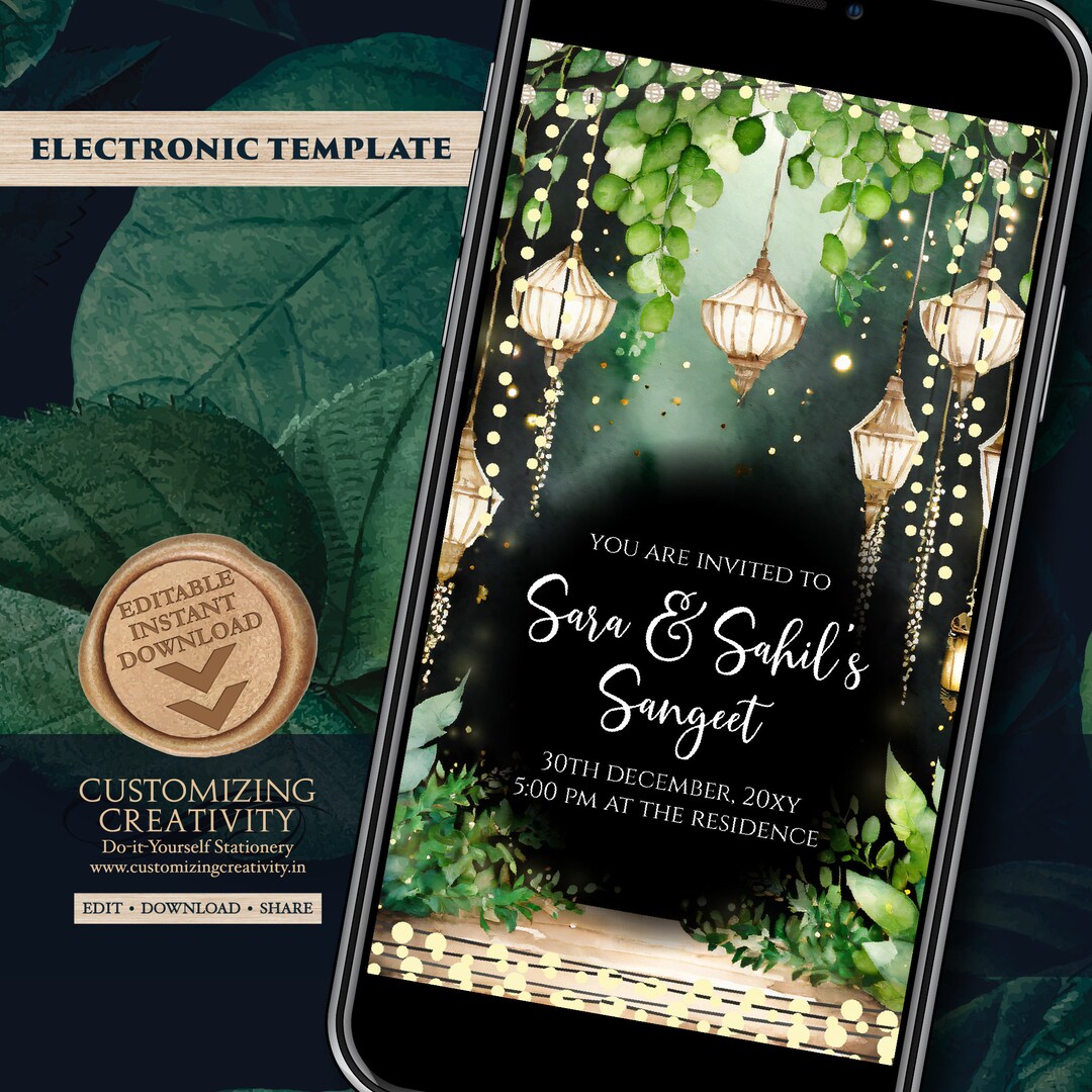 Buy Sangeet Invitations Indian Wedding Cards, Sangeet Invites & Digital ...