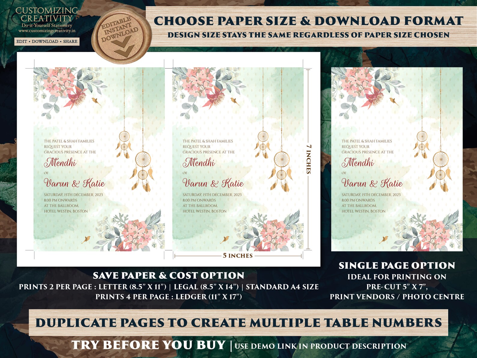 Hindu Invitation & Hindu Wedding Invitation Indian Wedding - Etsy