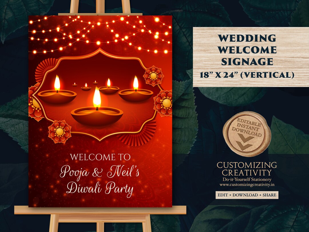 Diwali Party Welcome Signs Happy Diwali Banners, Welcome Diwali Signs ...