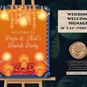 Diwali Poster Diwali Decor & Diwali Party Welcome Sign, Happy Diwali ...
