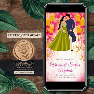 Mehendi Invitation Digital Mehndi Invite, Mehndi Invitations Digital ...