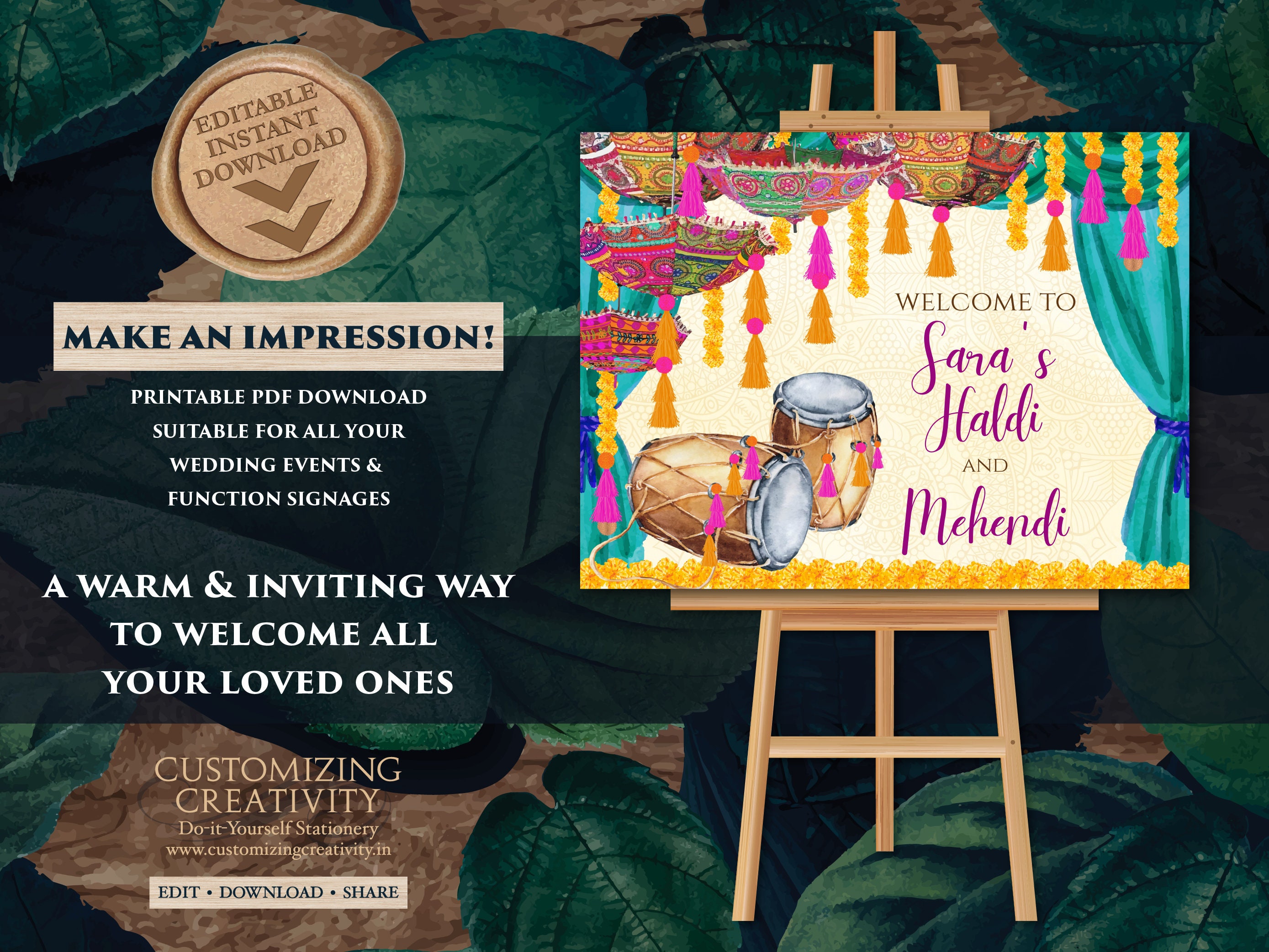 Mehndi Signs as Mehndi Poster Mendhi Umbrella Desi Decor as - Etsy India