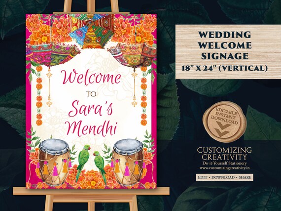 Mehndi Poster Mehndi Signs as Mendhi Umbrella Desi Decor as - Etsy
