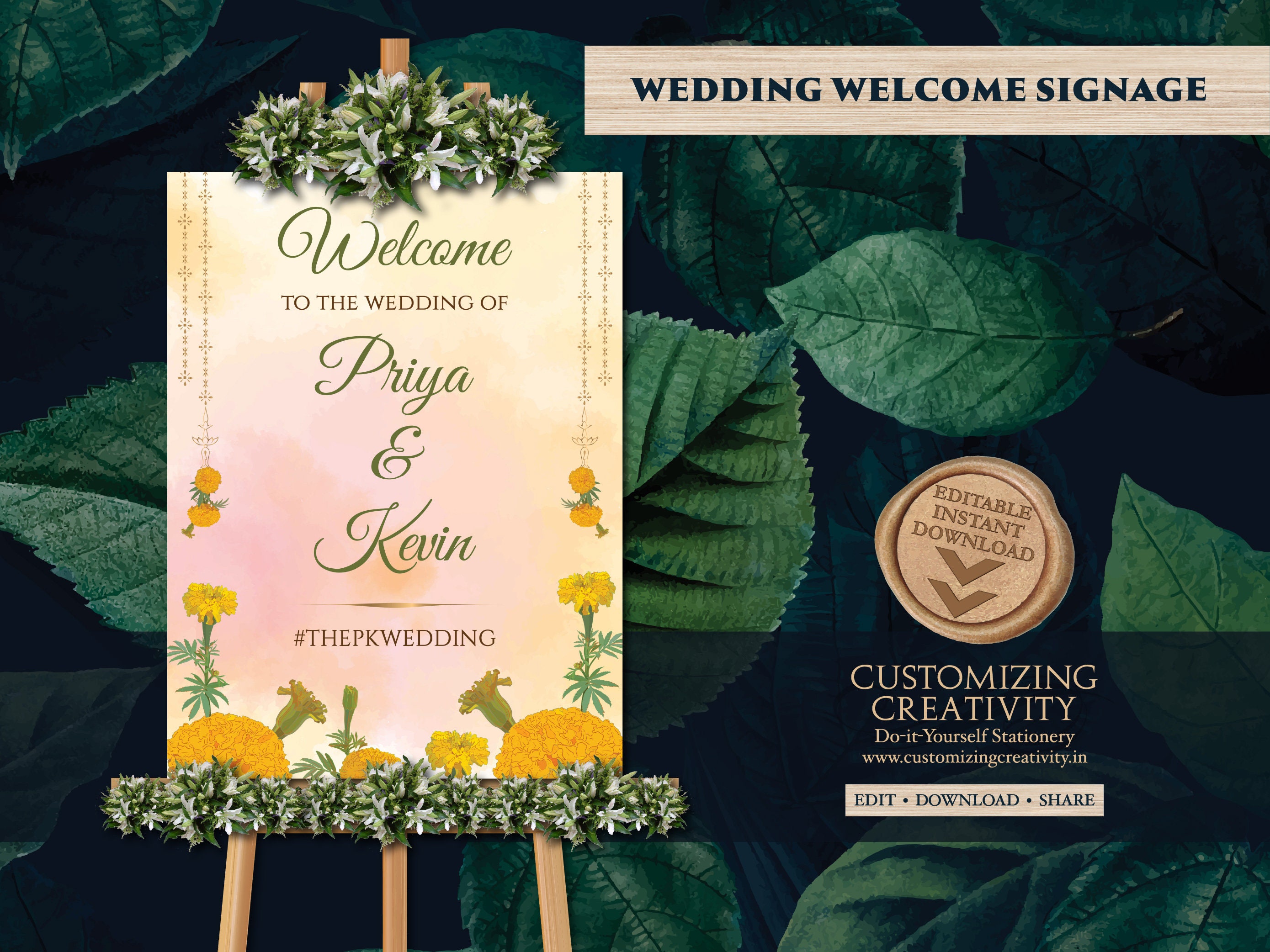 Reception Welcome Signs Welcome to our Reception Sign Printable Floral ...