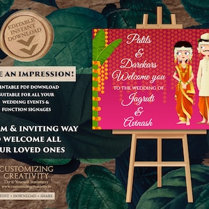 Marathi Wedding Welcome Sign Maharashtrian Wedding Sign Hindu, Hindu ...