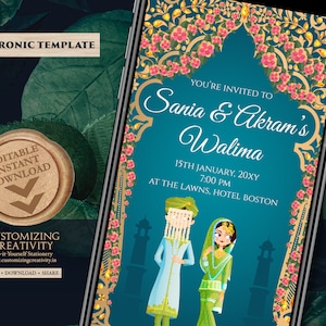 Digital Walima Invitations Muslim Wedding Cards, Digital Muslim ...