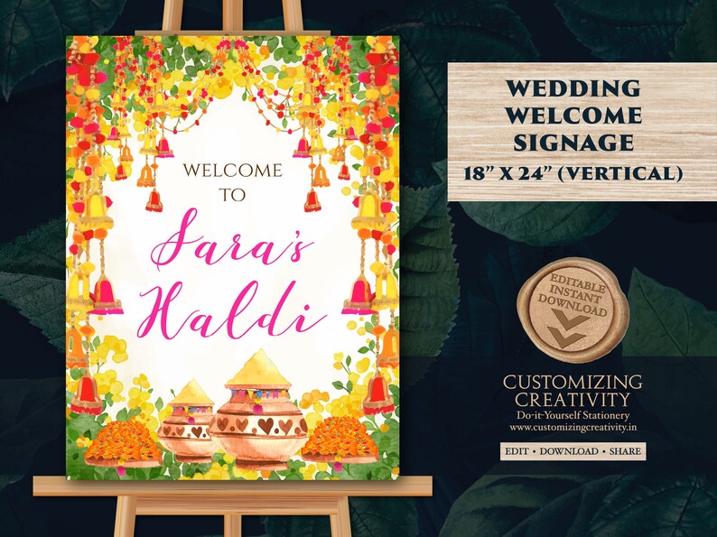 Welcome to Haldi Signs & Haldi Welcome Signs Wedding Haldi - Etsy