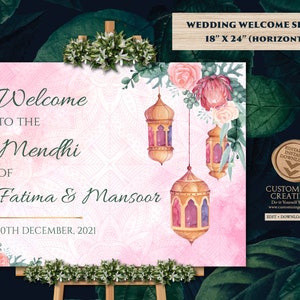 Mehendi Sign as Mendhi Decor Signs, Indian Welcome Sign, Hindu Wedding ...