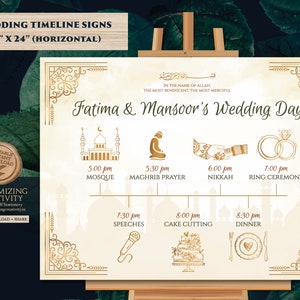 Nikkah Timeline Poster Muslim Wedding Program, Nikkah Program & Nikkah ...