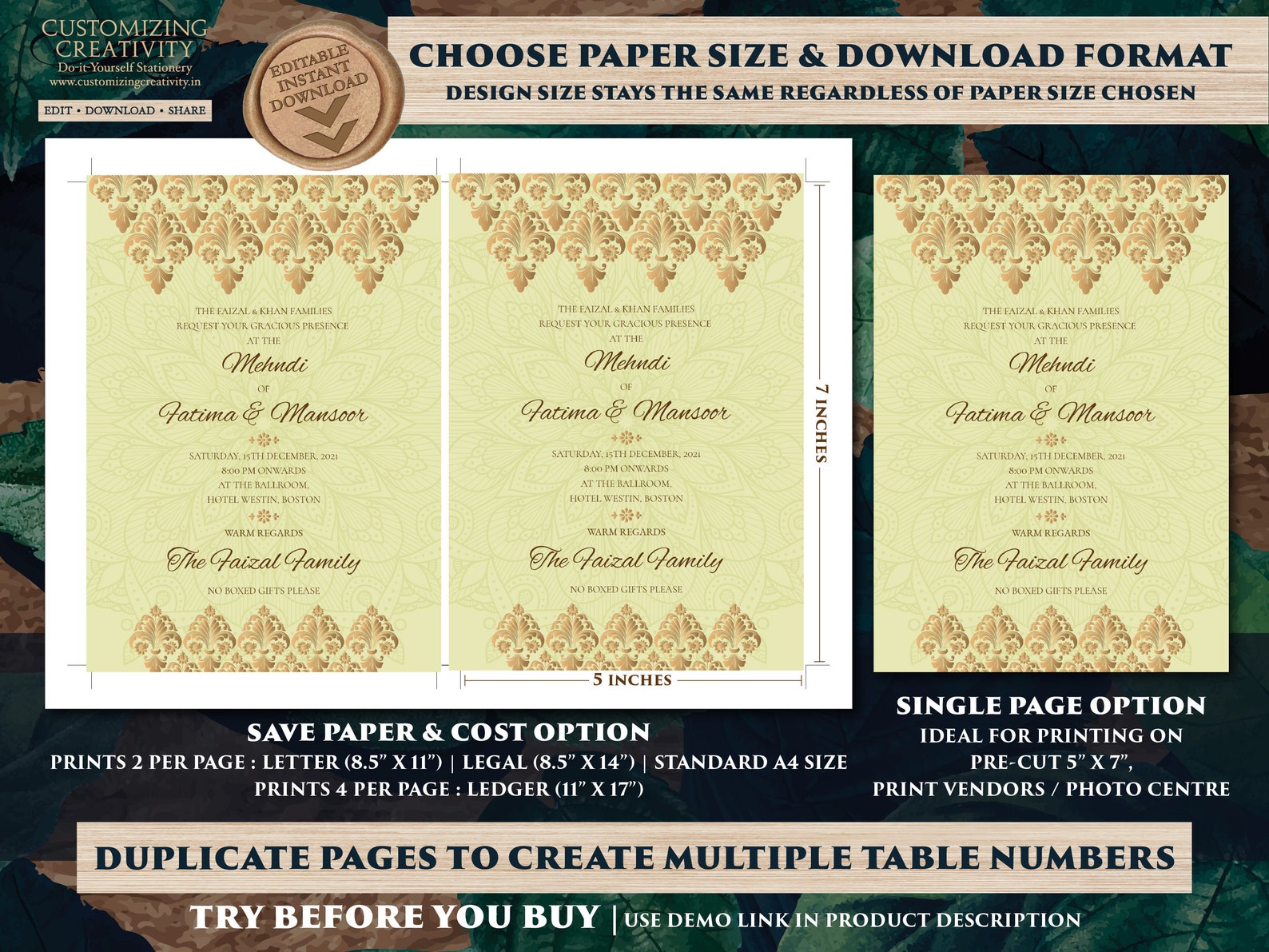 Muslim Invitation as Royal Wedding Card Shaadi Invitations - Etsy