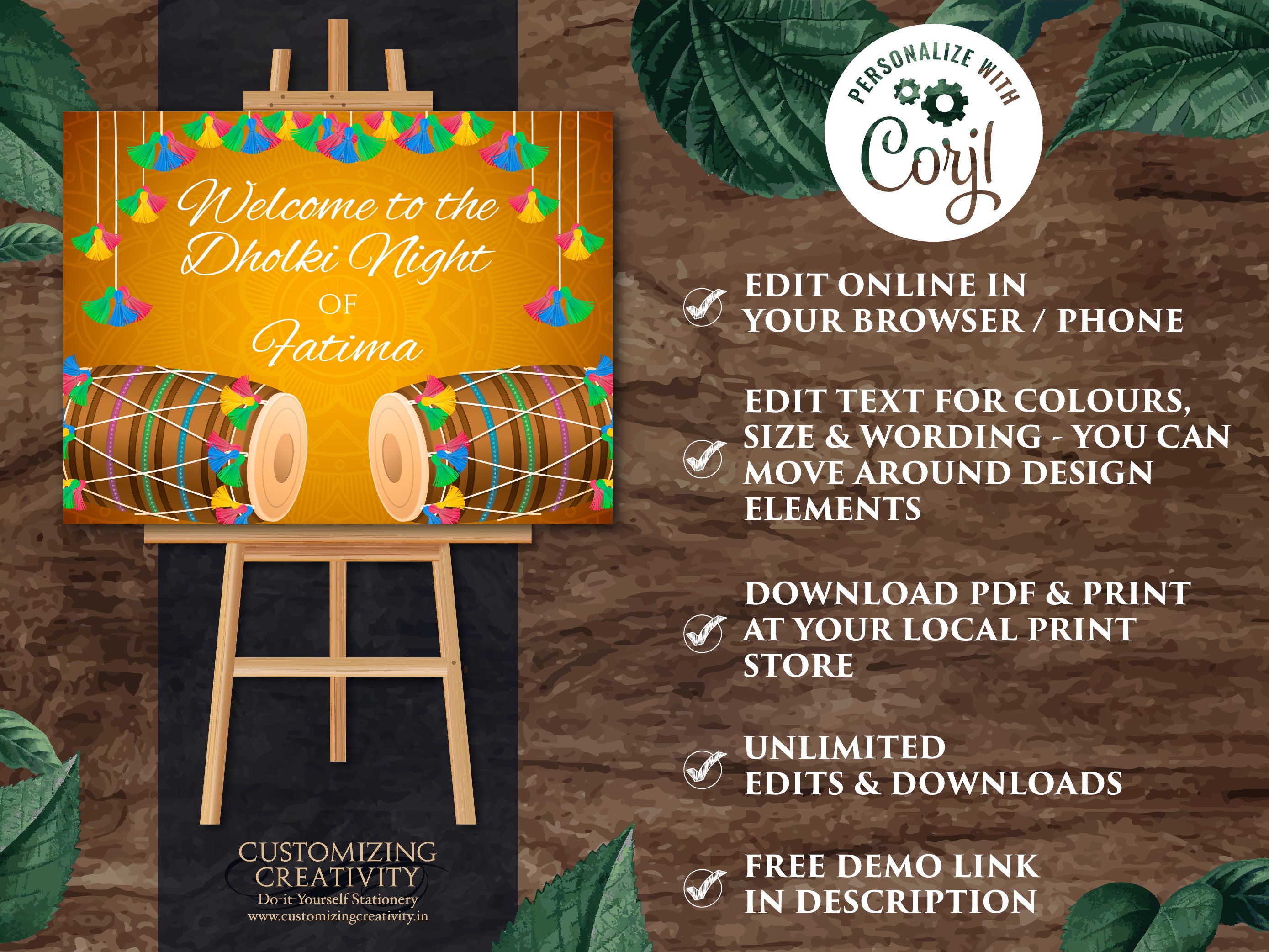 Dholki Night Signs as Welcome Dholki Signs Muslim Dholki | Etsy