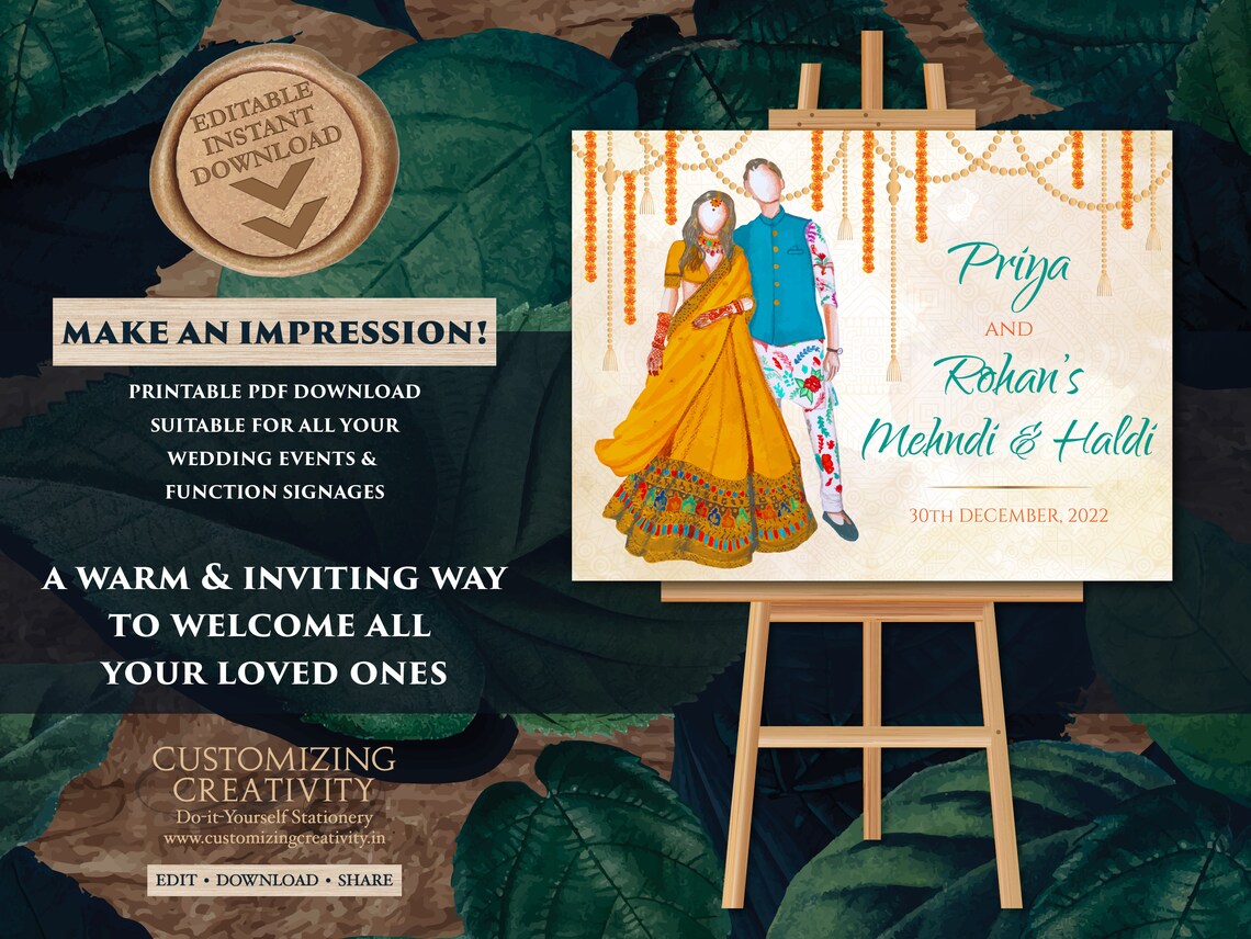 Welcome to Mehndi Signs as Haldi signages Mehendi Mendhi | Etsy