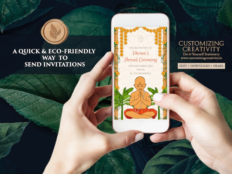 Thread Ceremony Invites as Upanayanam Invites Thread Ceremony - Etsy