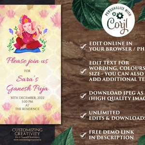 Ganesha Invites as Ganesh Puja Invites, Ganesha Cards as Ganesh ...