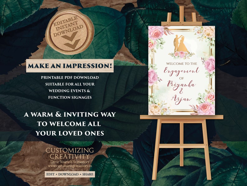 Ring Ceremony Sign & Indian Engagement Sign Engagement - Etsy