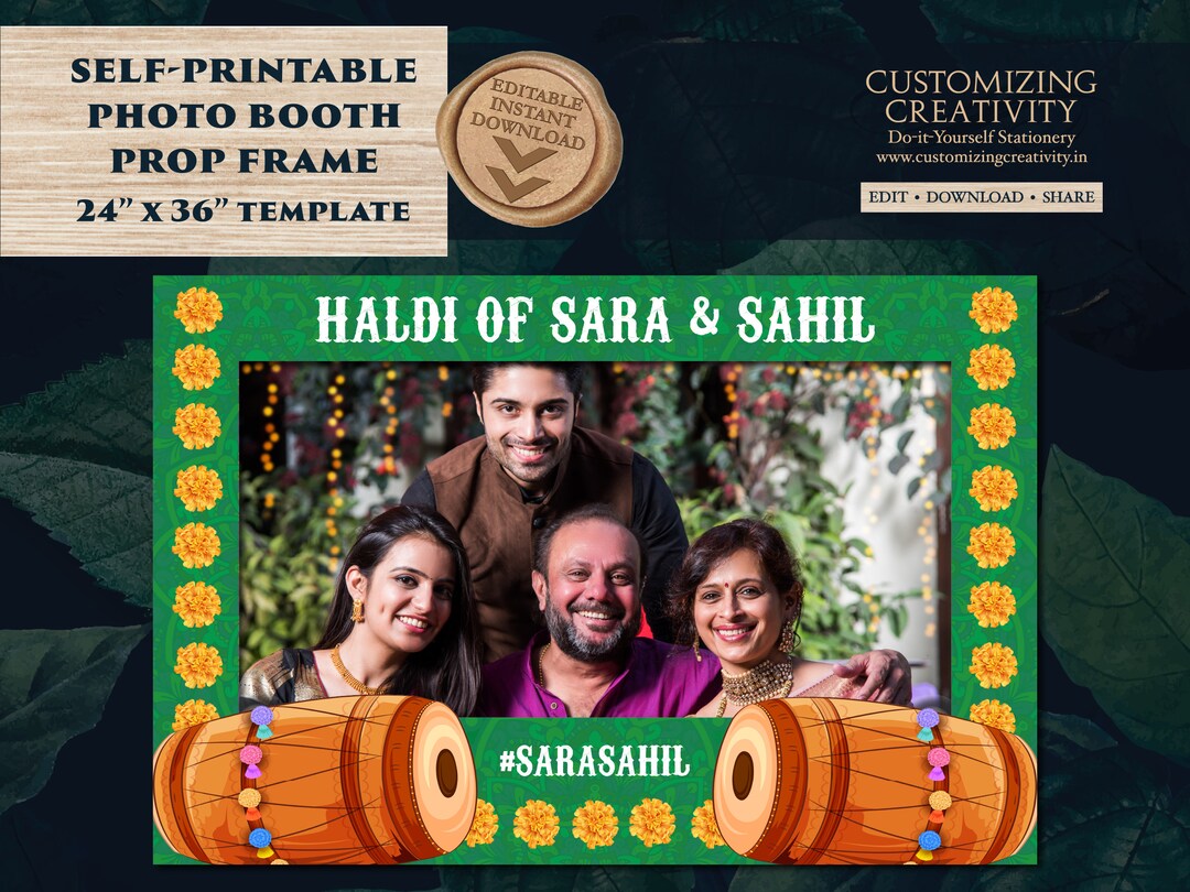 Indian Wedding Photo Frame as Wedding Photo Prop, Wedding Photobooth ...