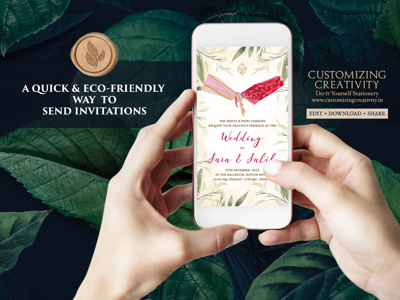 Digital Indian Wedding Cards as Digital Wedding Invitations - Etsy