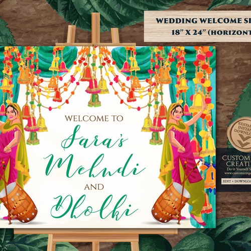 Dholki Welcome Signs as Dholak Welcome Signs Muslim Dholki - Etsy