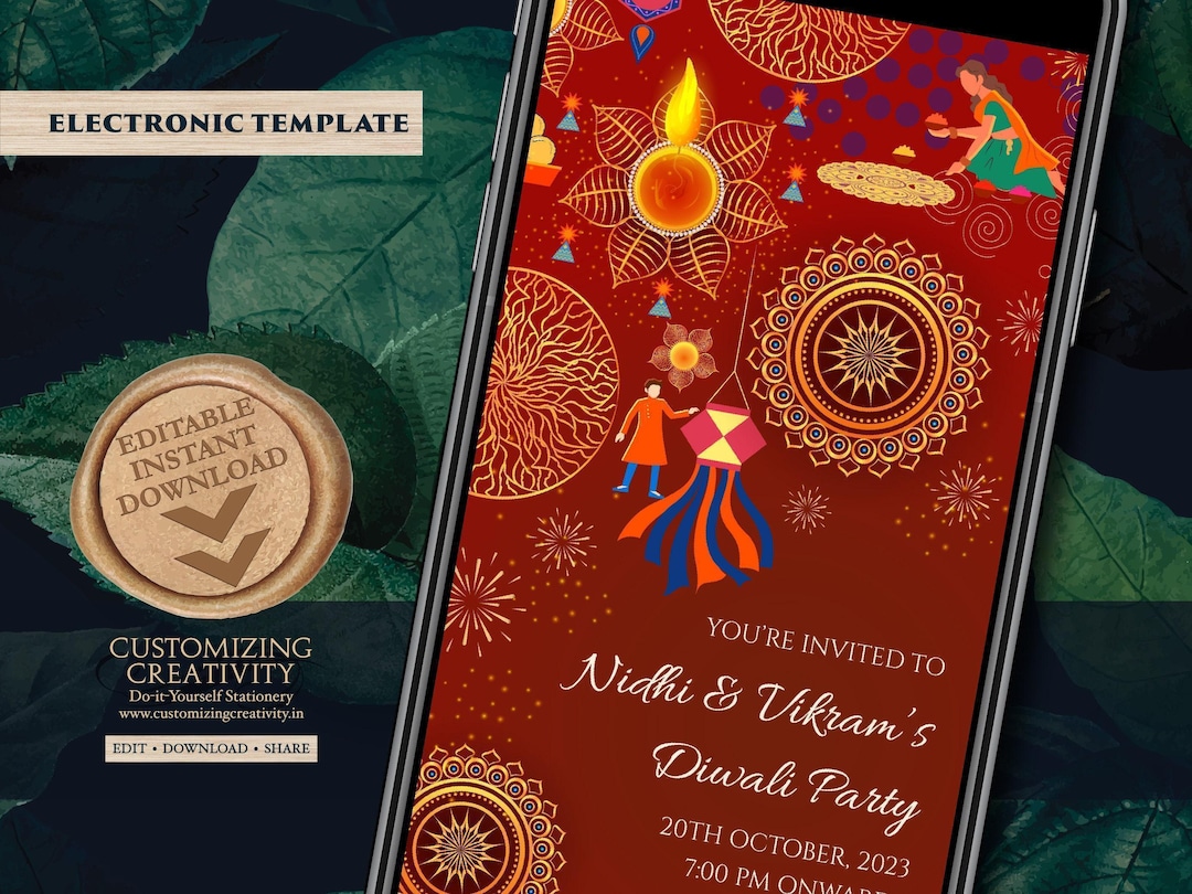 Diwali Invitations & Diwali Party Invite, Diwali Dinner Invites as ...