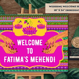 Mendhi Welcome Signs & Mehndi Welcome Sign Mehendi Decor as - Etsy