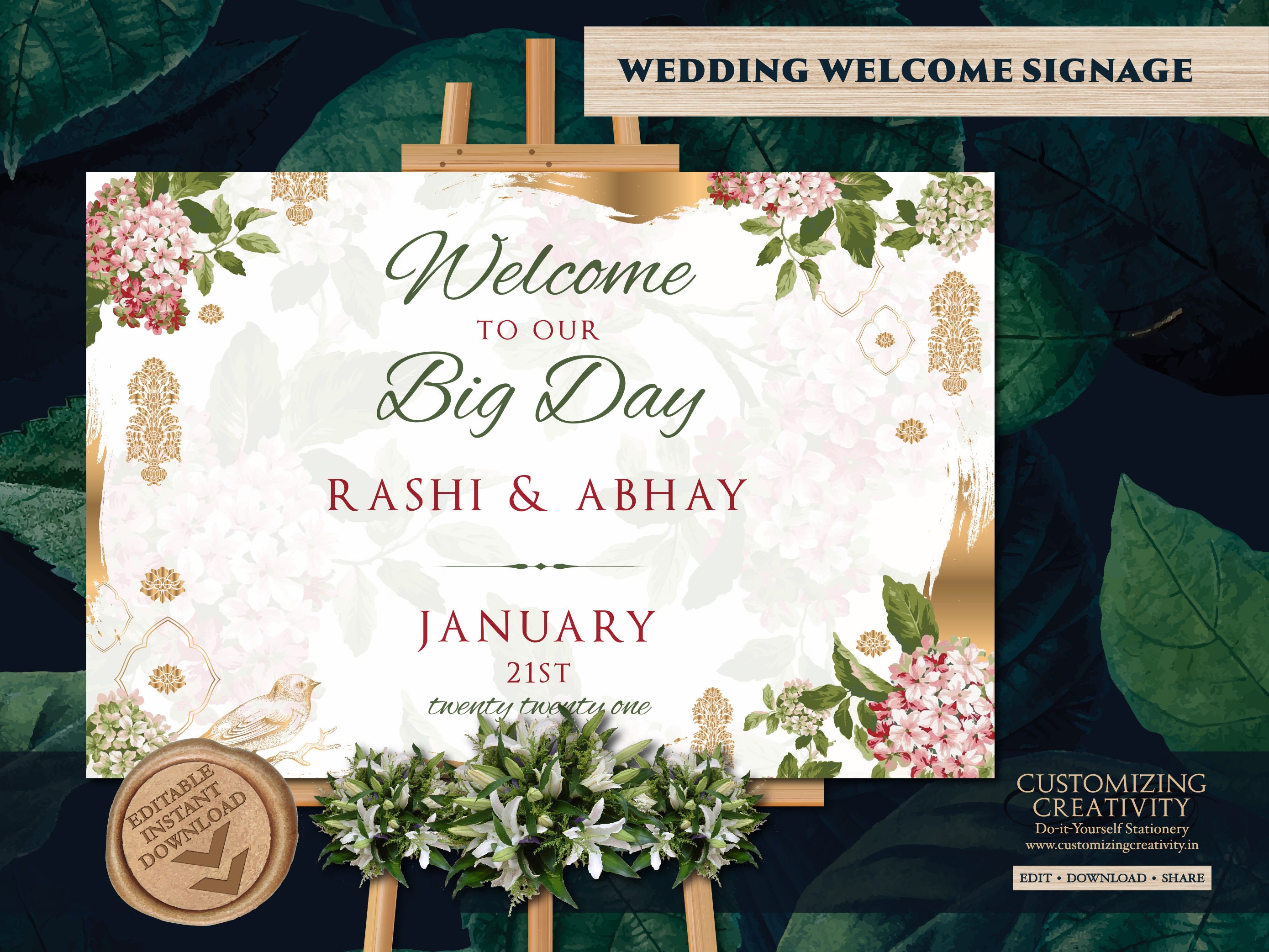 Indian Wedding Welcome Sign as Indian Wedding Sign Indian | Etsy