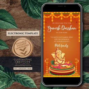 Ganesh Invitations Digital Ganpati Invites Ganesh Chaturthi Card ...